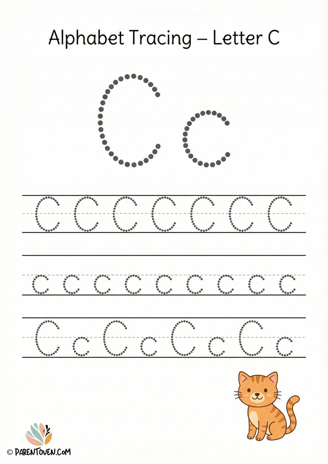 Free Letter C Tracing Worksheet (PDF) – Preschool & Kindergarten – Free ...